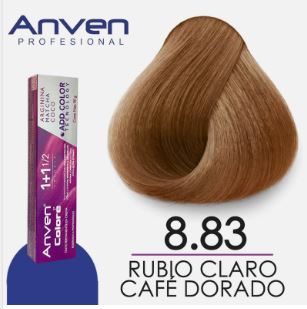 TINTE ANVEN 8.83 RUBIO CLARO CAFE DORADO – Monys Cosmeticos