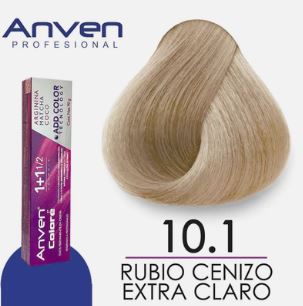 TINTE ANVEN 10.1 RUBIO CENIZO EXTRA CLARO 90 GR – Monys Cosmeticos